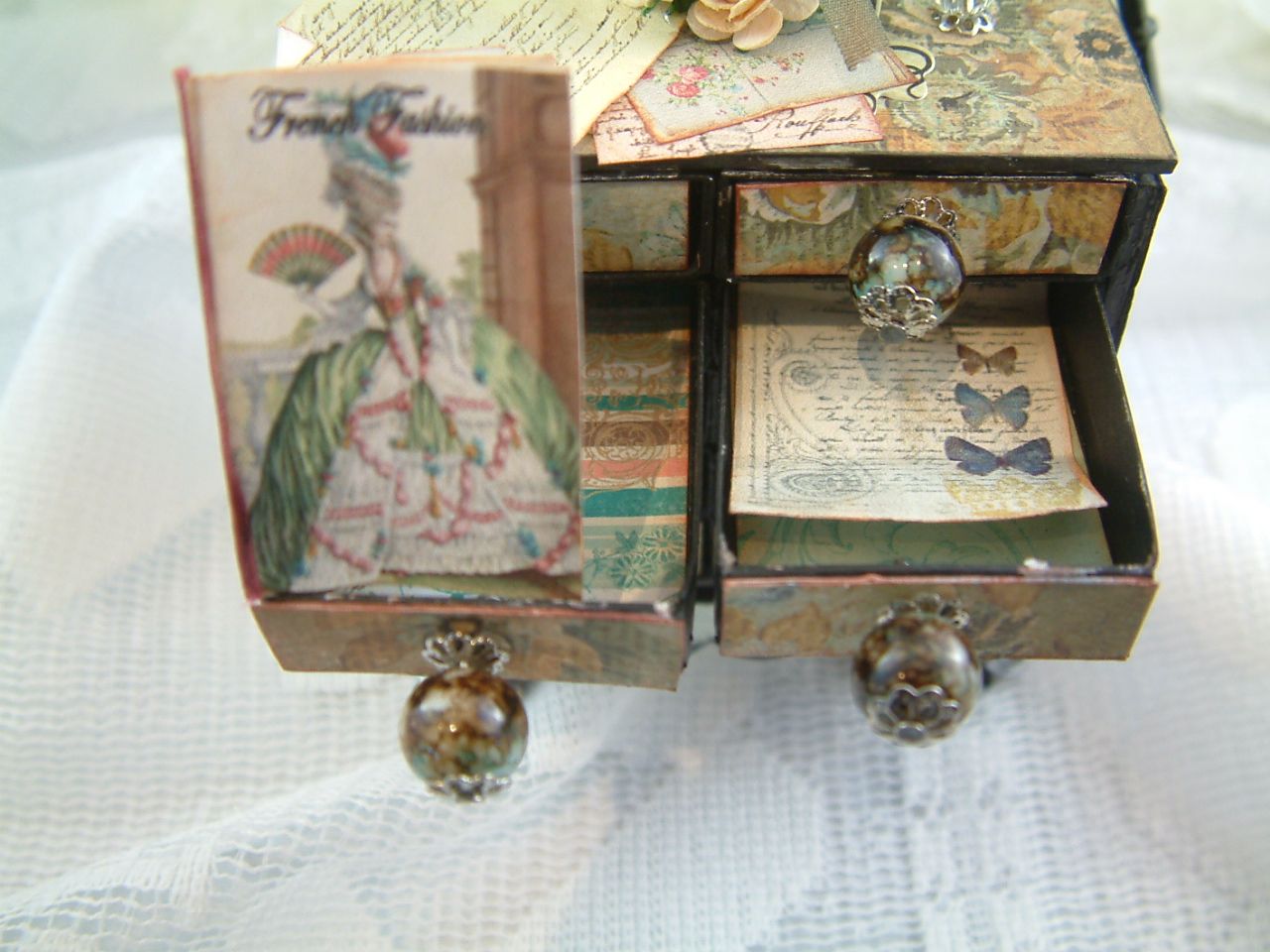 Artfully Musing: French Themed Matchbox Chest by Dawn Shotton